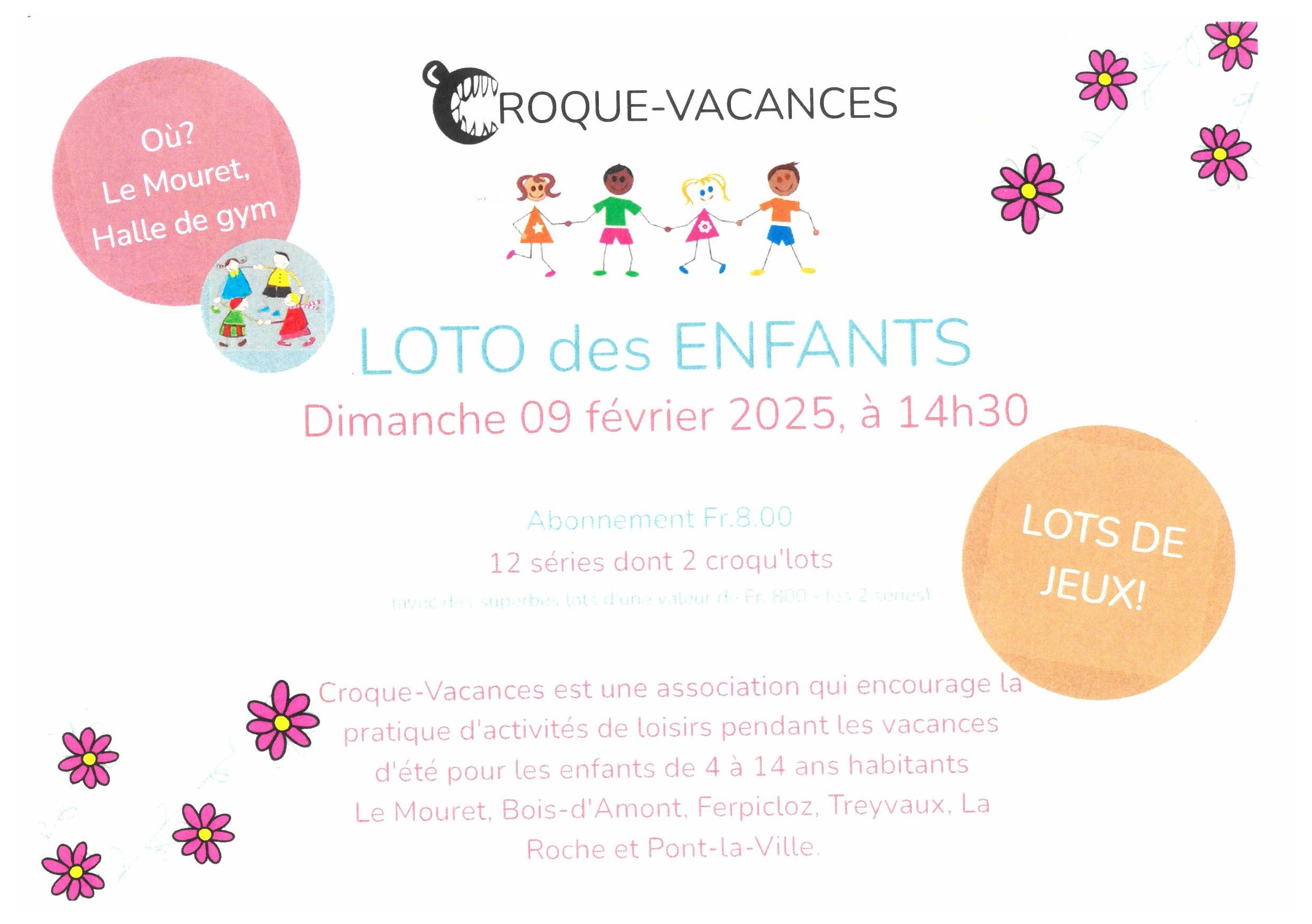 Croque-Vacances - loto des enfants - Commune de Bois-d'Amont